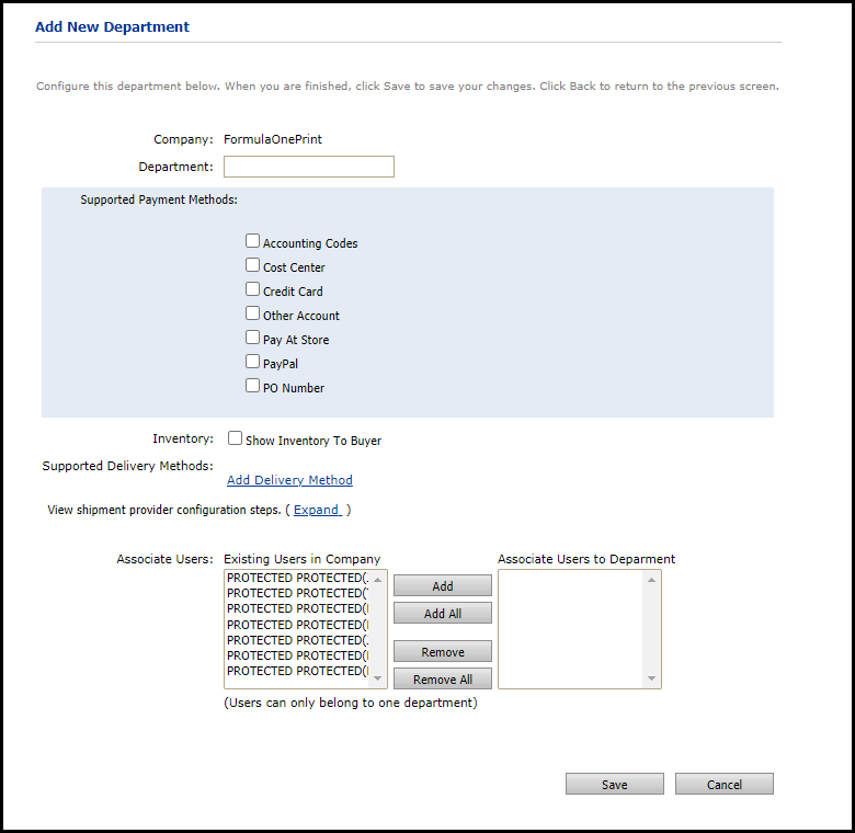Managing Departments